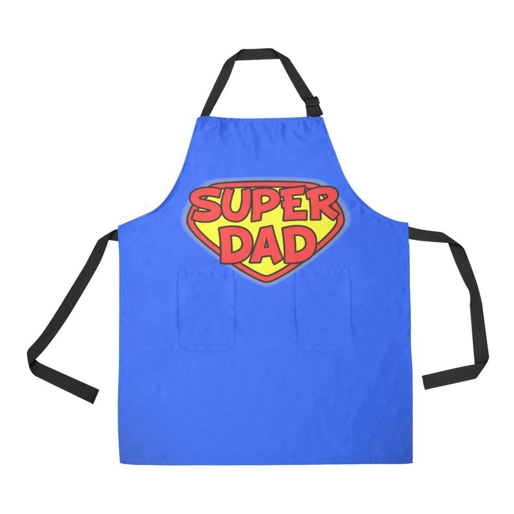 HATIART Funny Father's Day Gift Apron Super Dad Chef Kitchen Apron with ...