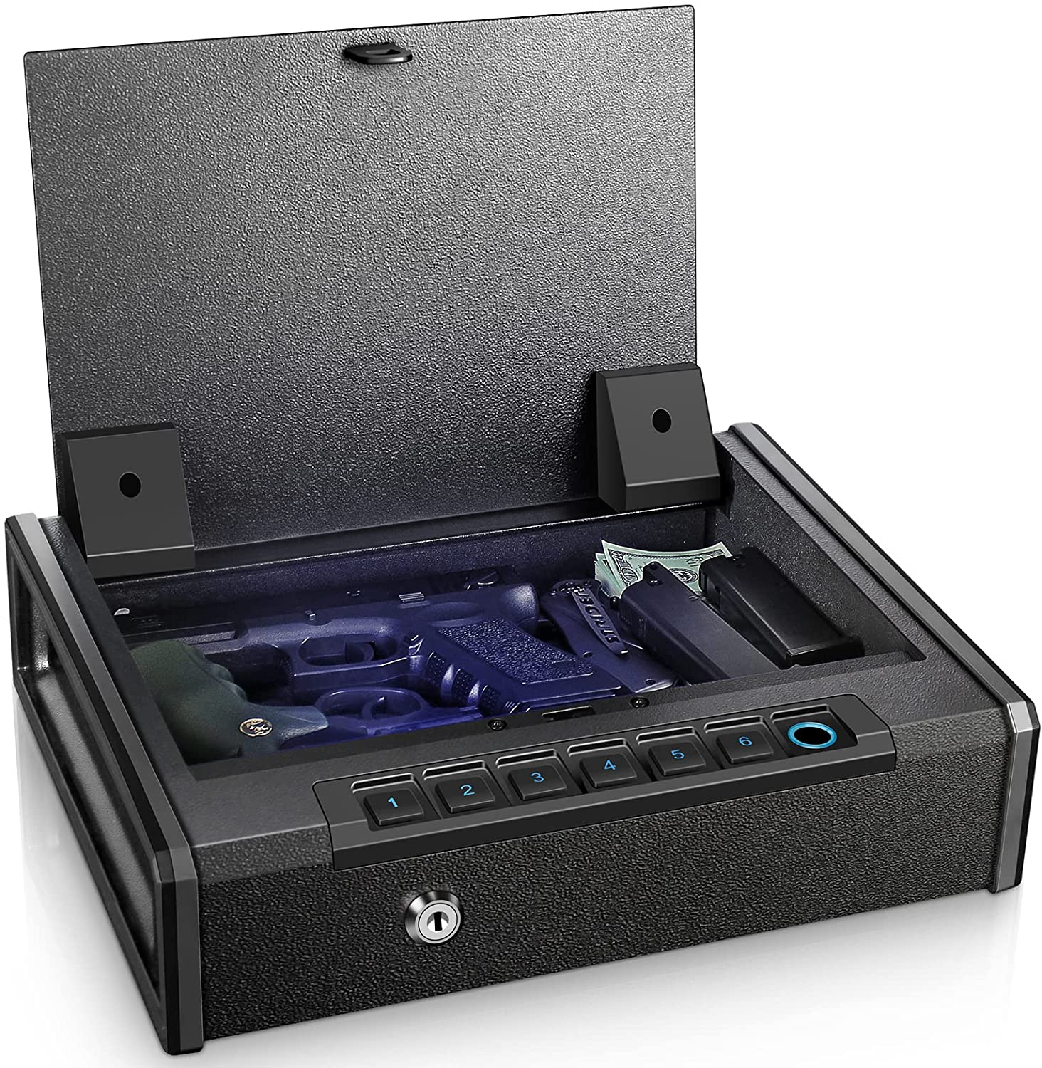 Biometric Gun Safe For Pistols Quick Access Handgun Safe For Home Biometric Gun Safe For Pistols Quick Access Handgun Safe For Home