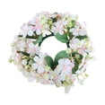 Artificial Floral Candle Ring Wreath - Beige Plastic Wildflower Candle ...