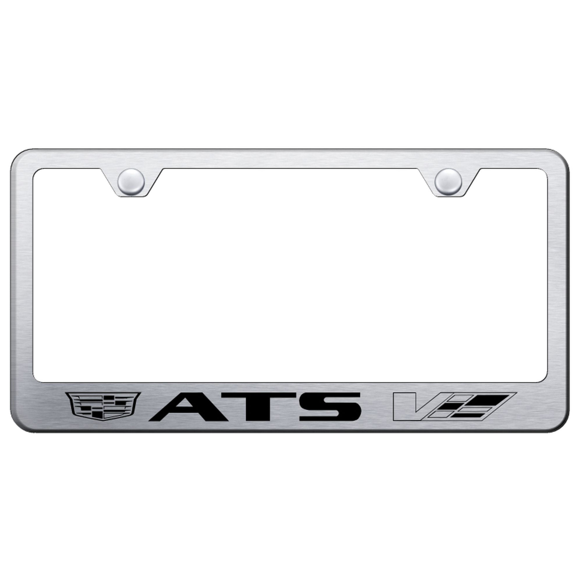 Cadilac ATS-V Laser Etched Logo Stainless Steel License Plate Frame ...