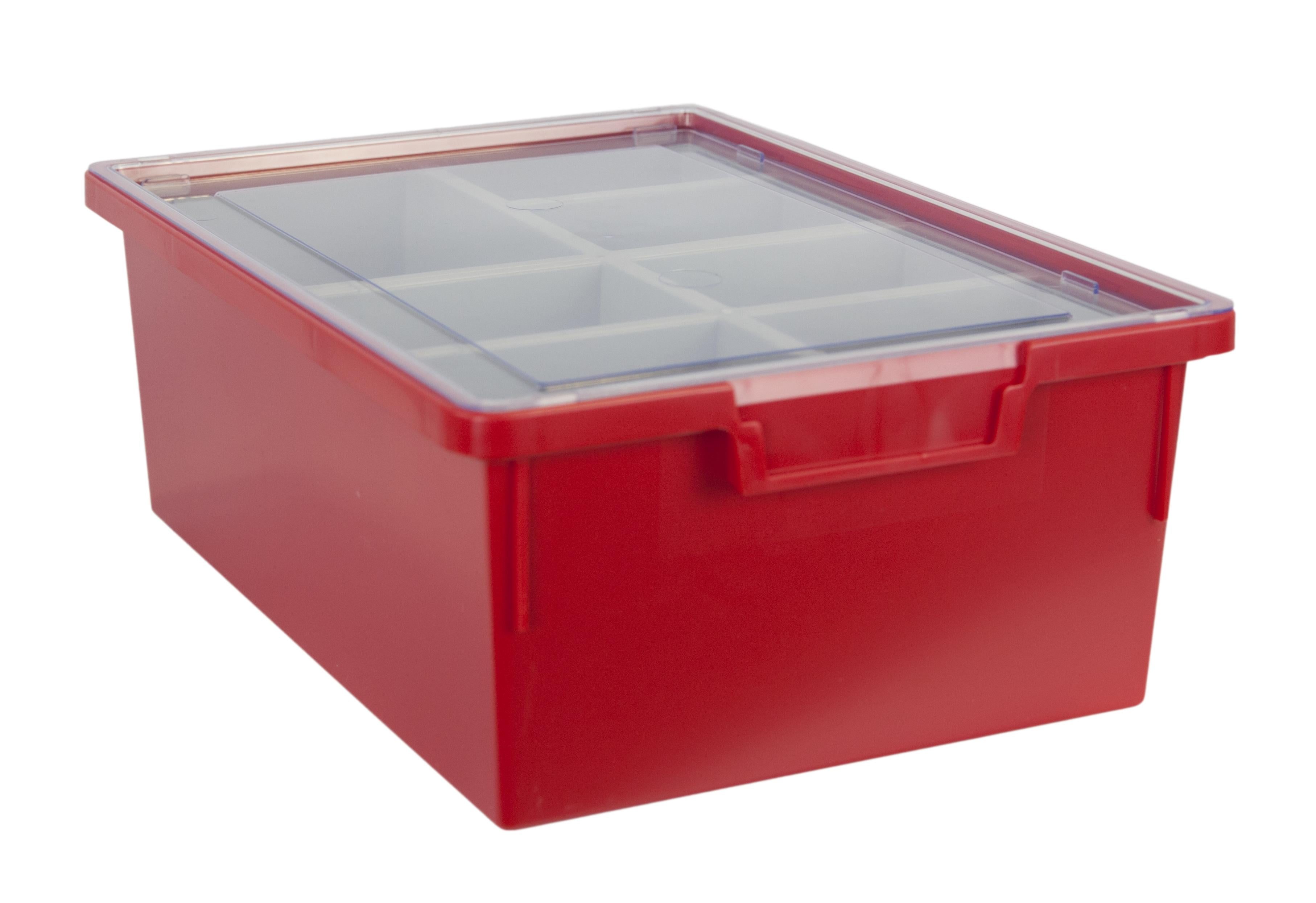 Bin/ Tote/ Tray Divider Kit - Double Depth 6" Bin in Primary Red - 3 ...