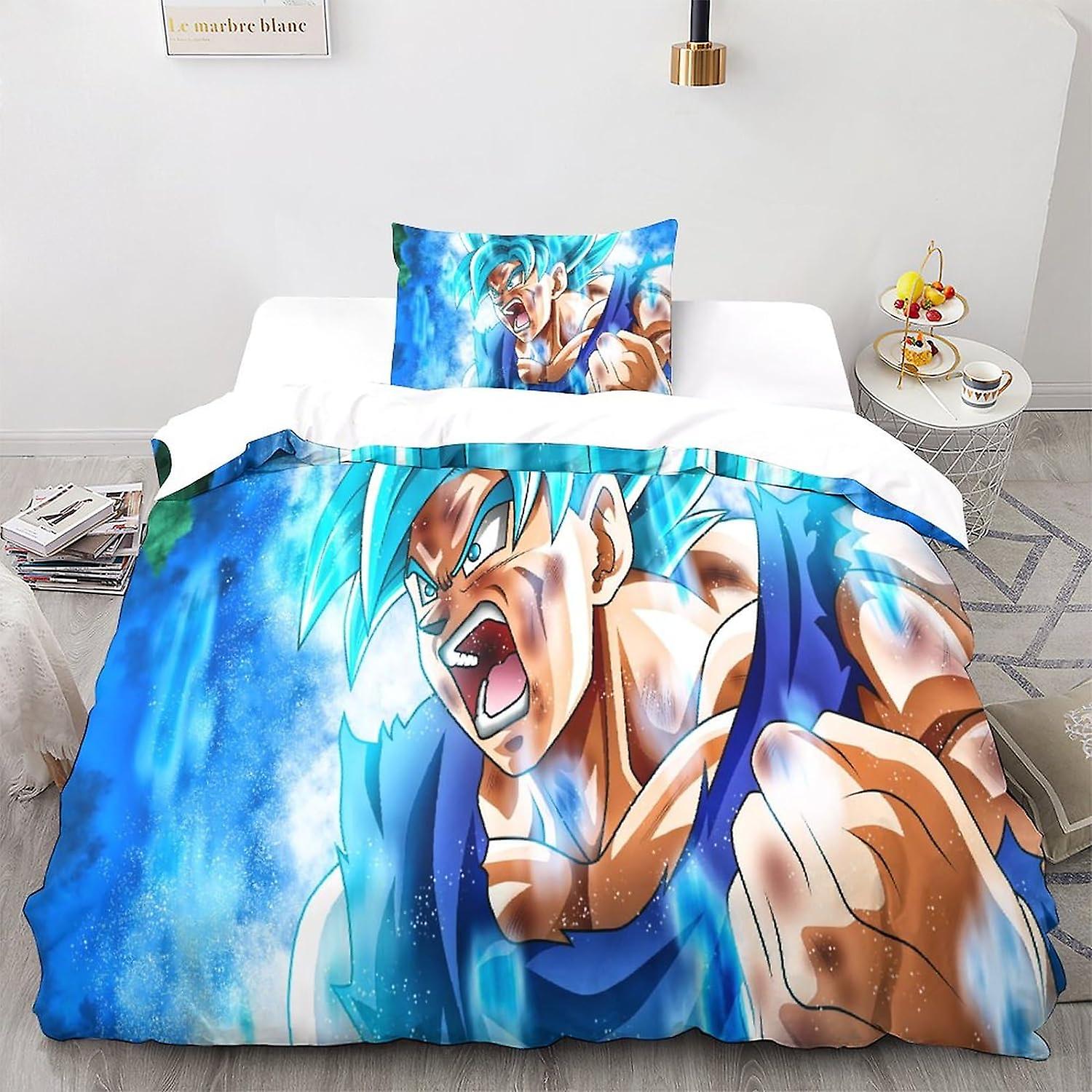Dragon Ball Goku Bedding Set 3d Printed Microfiber With Anime Duvet ...