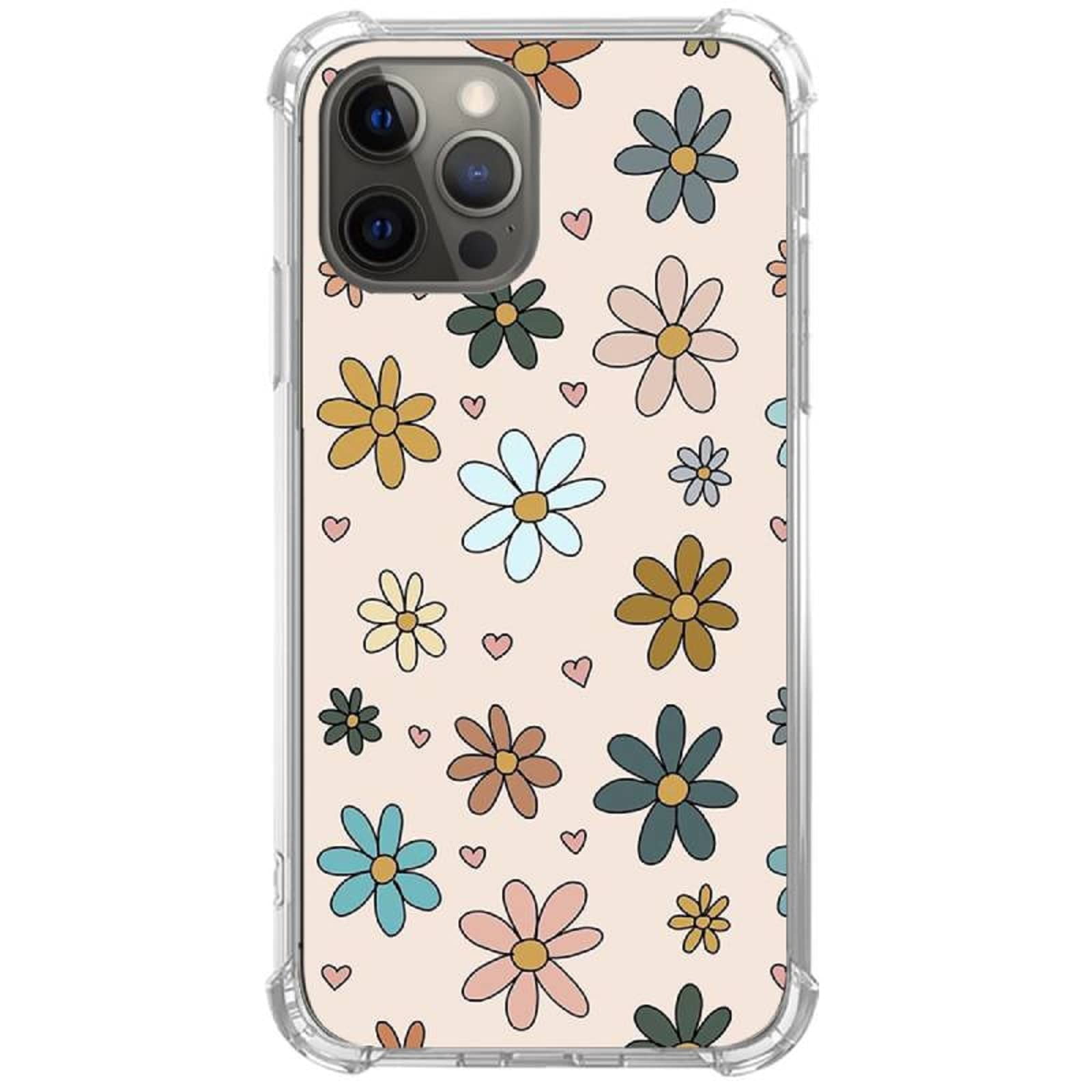 Colourful Daisy Flowers Case for iPhone 14 Pro Max,Aesthetic Art Design TPU Bumper Cover Case ...