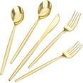 LIYH 360 Pcs Gold Plastic Silverware - Elegant Gold Silverware ...