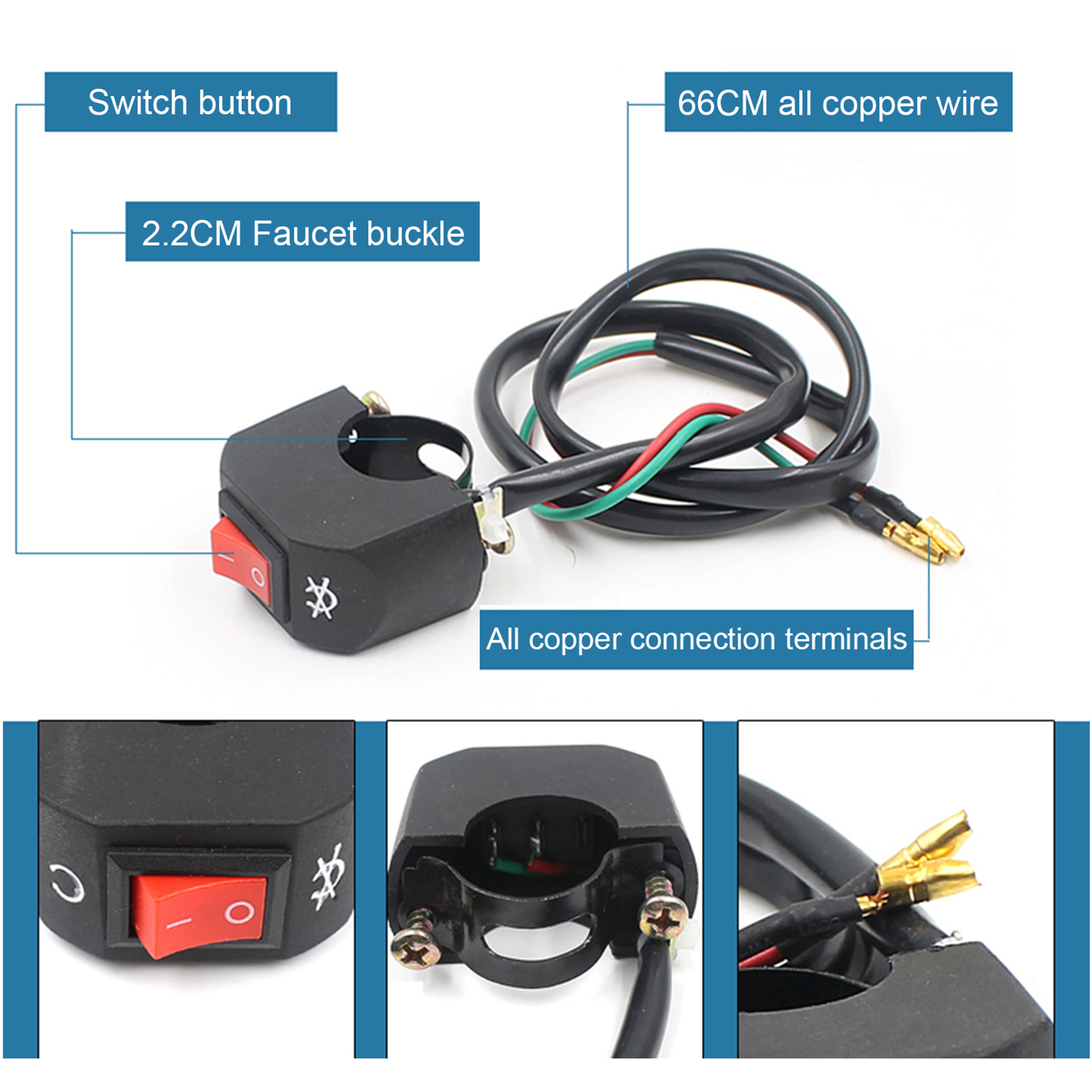 Buy Universal Motorcycle Scooter ATV Handlebar Kill Switch On/Off ...