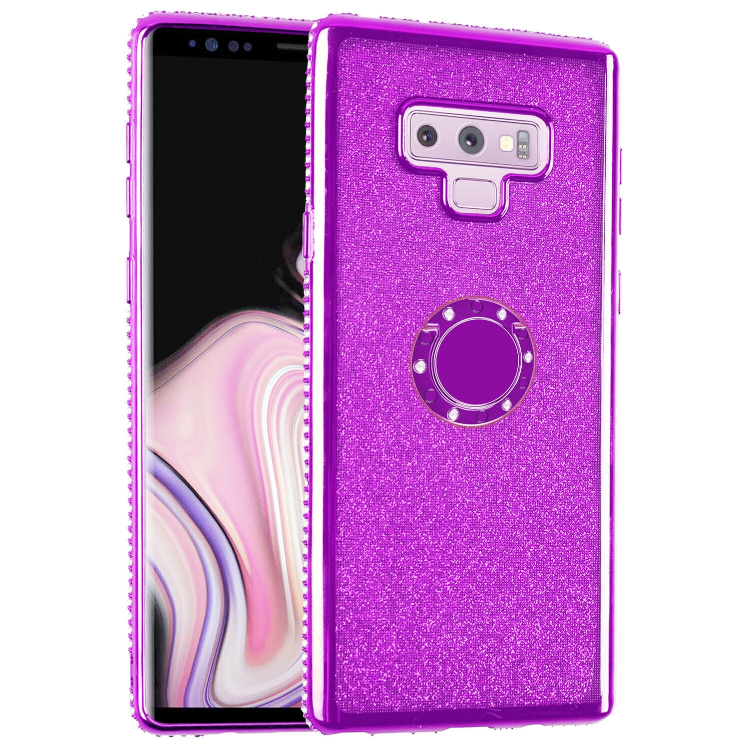 FIEWESEY Compatible with Samsung Galaxy S9 Case,Cute Girly Glitter Diamond Rhinestone Bumper ...