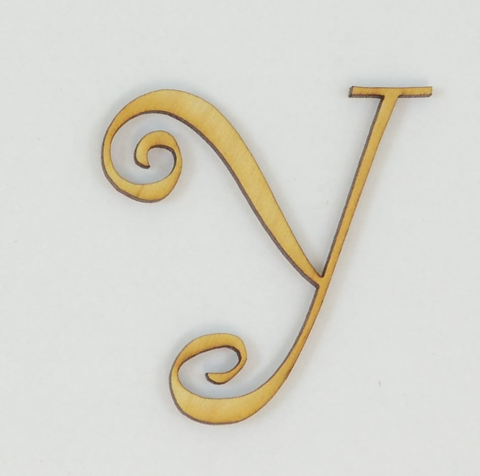 1 Pc, 5 Inch X 1/4 Inch Thick Wood Letters Y In The Curlz Font Great ...