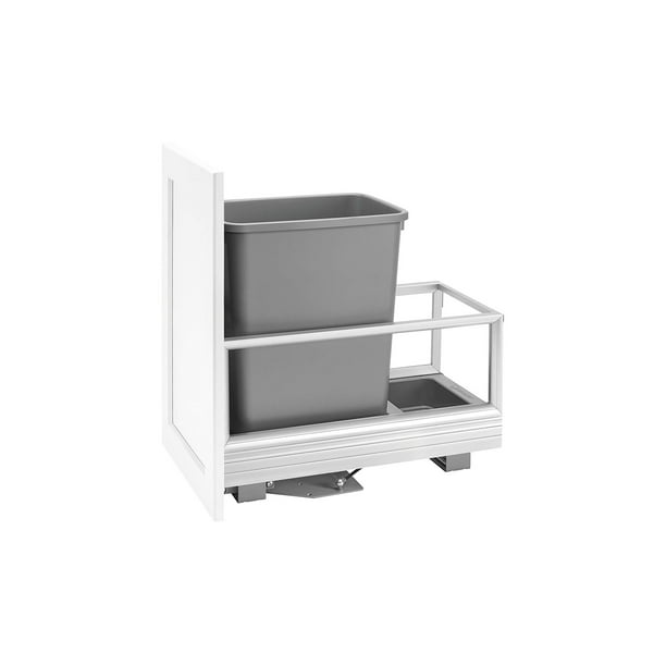 Rev-A-Shelf - 5149-15DM-117 - Single 35 Qt. Pull-Out Brushed Aluminum ...