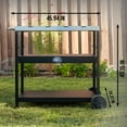 Expert Grill Outdoor Food Preparation Cart with Wheels, Black ...