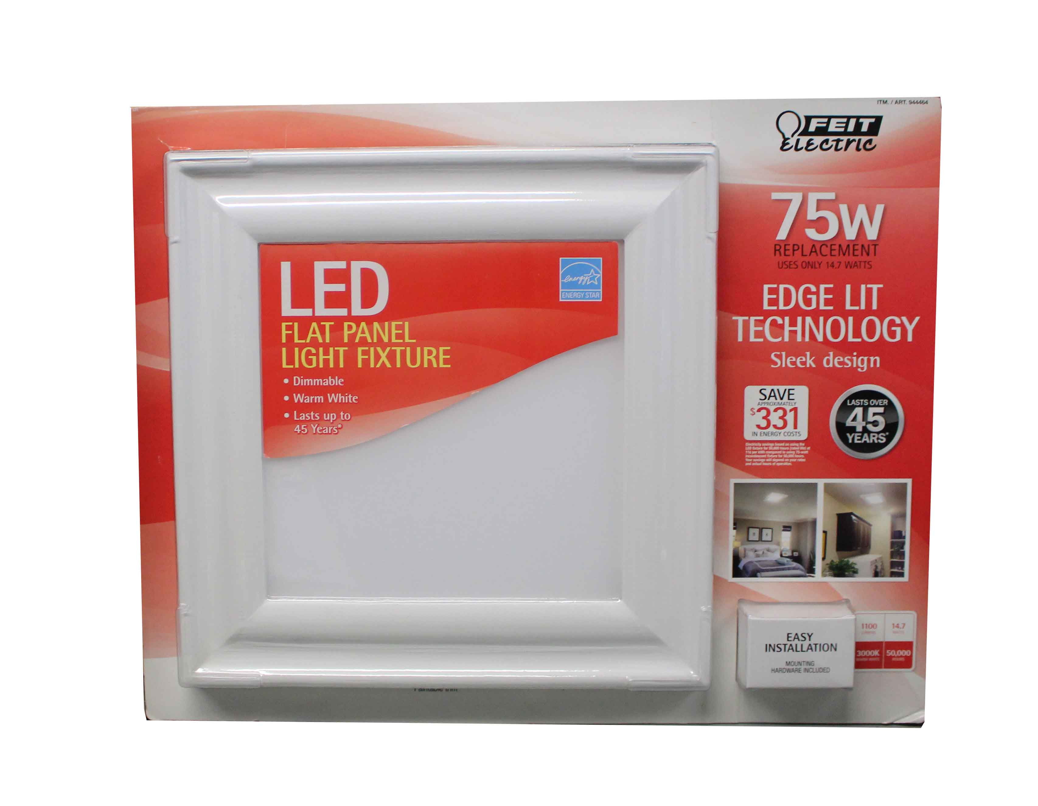 Feit Electric Led Flat Panel Light Fixture Edge Lit Technology | Shelly ...