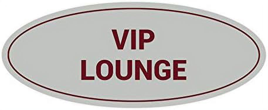 Oval VIP Lounge Sign (Light Grey/Burgundy) - Large - Walmart.com