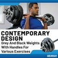 US Weight 43 LB Barbell Weight Set with 55" Adjustable Bar - Home Gym ...
