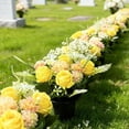 Lifelike Artificial Rose Potted Flowers, Weather Resistant Grave ...