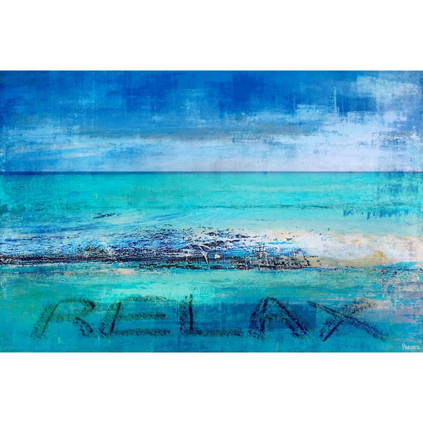"Blue Relax" Painting Print on Wrapped Canvas - Walmart.com - Walmart.com