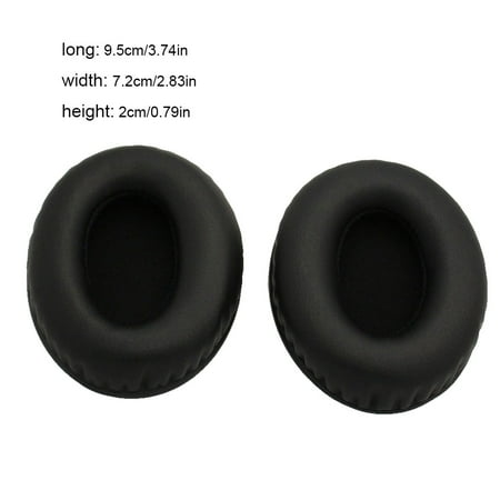 Cushion Black White Oval Ear Cups Over-Ear Noise leather and sponge ...