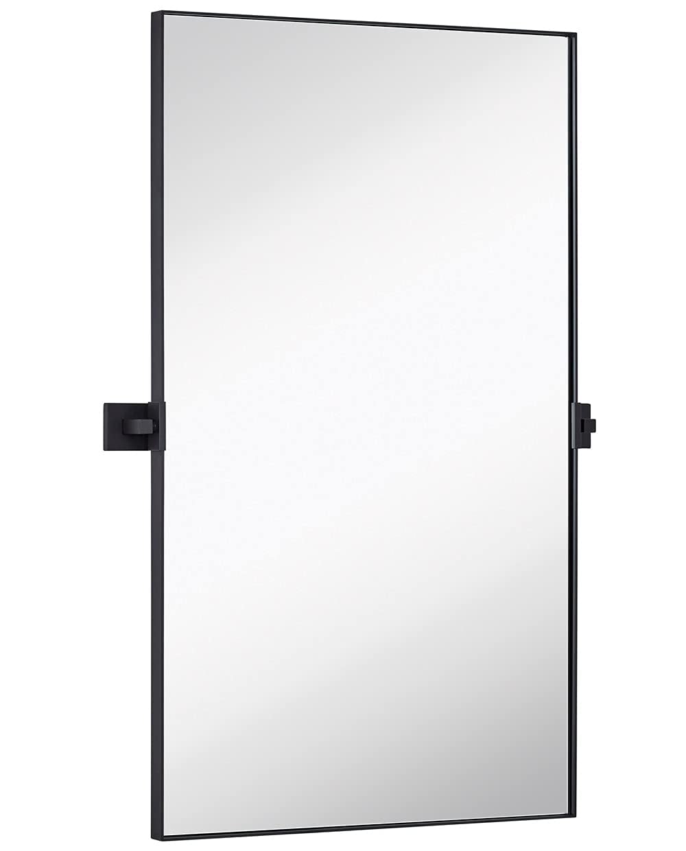 Hamilton Hills Black Metal Square Surrounded Pivot Mirror | Adjustable ...