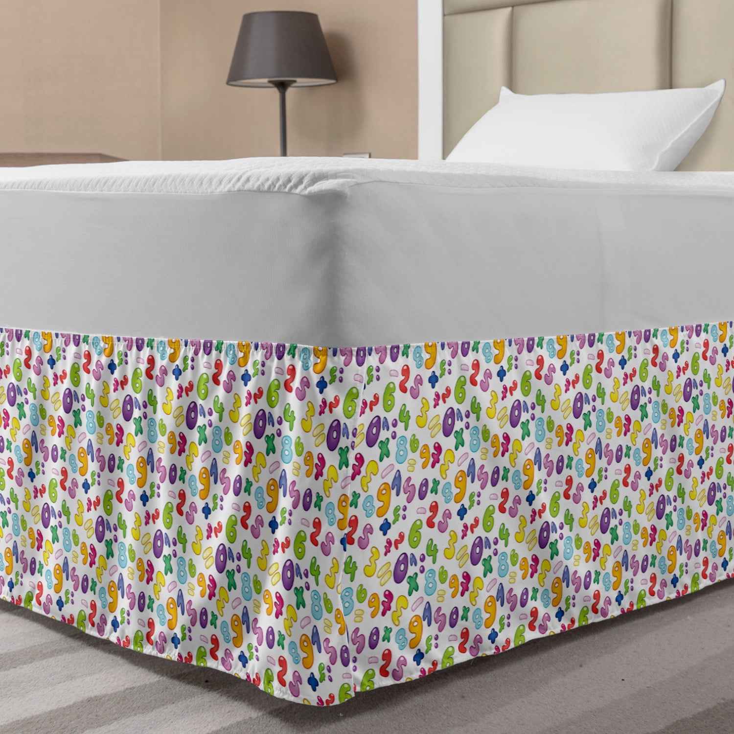 Numbers Bed Skirt, Bubble Style Numbers Equation Division Addition ...