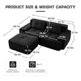 82" No Assembly Required Modern L‑Shaped Modular Corduroy Sofa, 2 ...