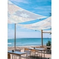 Abstract Art Sun Shade Sail 14'X18' Orange Blue Geometric Flower Line ...