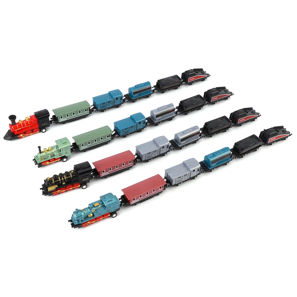 LYUMO Trains Model,Trains Toy,4 Sets Mini Trains Toy Pull Back Steam ...