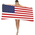 Adult Oversized Beach Towel Rectangular Microfiber American Flag ...
