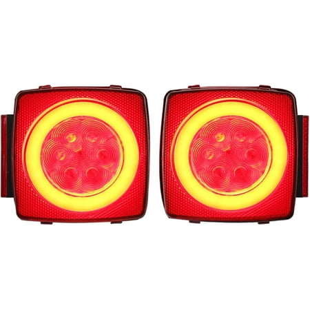 Trailer Tail Lights, Square LED Trailer Lights 12V Stop Brake Tail ...