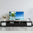 90 Inch TV Stand with LED Lights, LED Boho Entertainment Center with ...