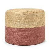 · REDEARTH · Cylindrical Pouf Foot Stool Ottoman - Jute Braided Pouffe ...