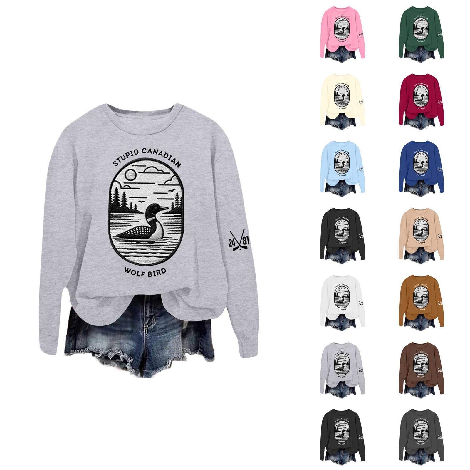 Click here for Generic Canadian Wolf Bird Womens Sweatshirt 2026... prices