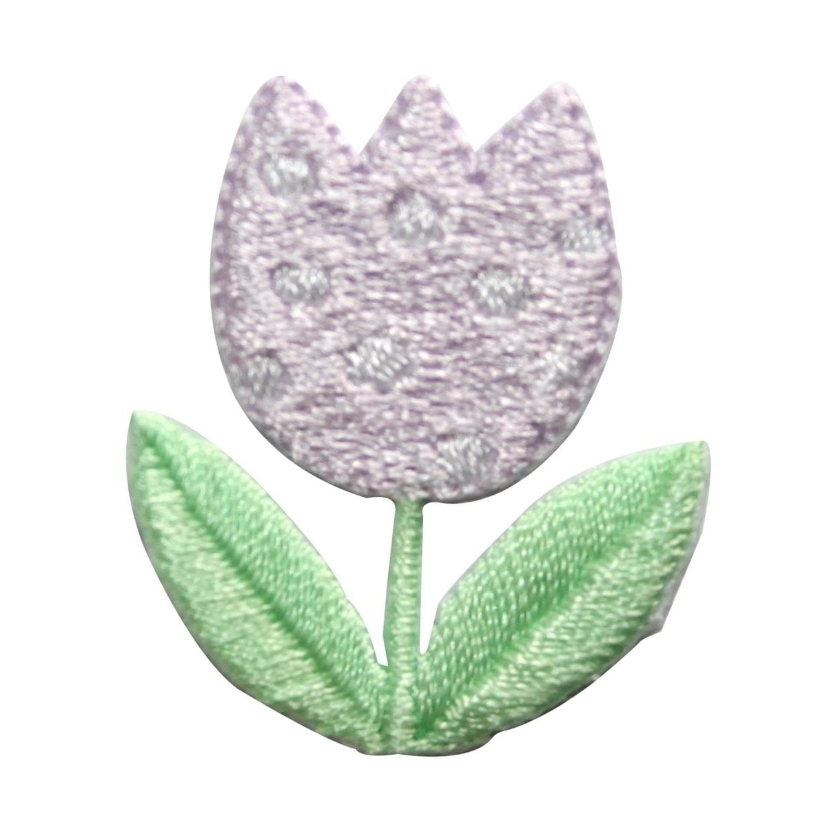 ID 8663 Purple Spotted Tulip Patch Garden Flower Embroidered Iron On ...