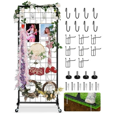 Store Gridwall Rack, Rotating, 72"H, with (20) 6" Peg Hooks, Retail ...