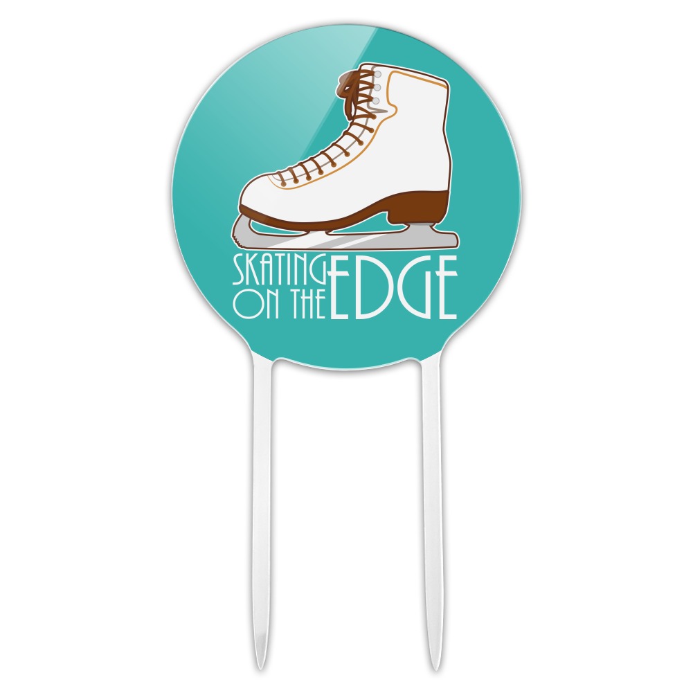 Acrylic Ice Skates Figure Skating Living On The Edge Cake Topper Party ...