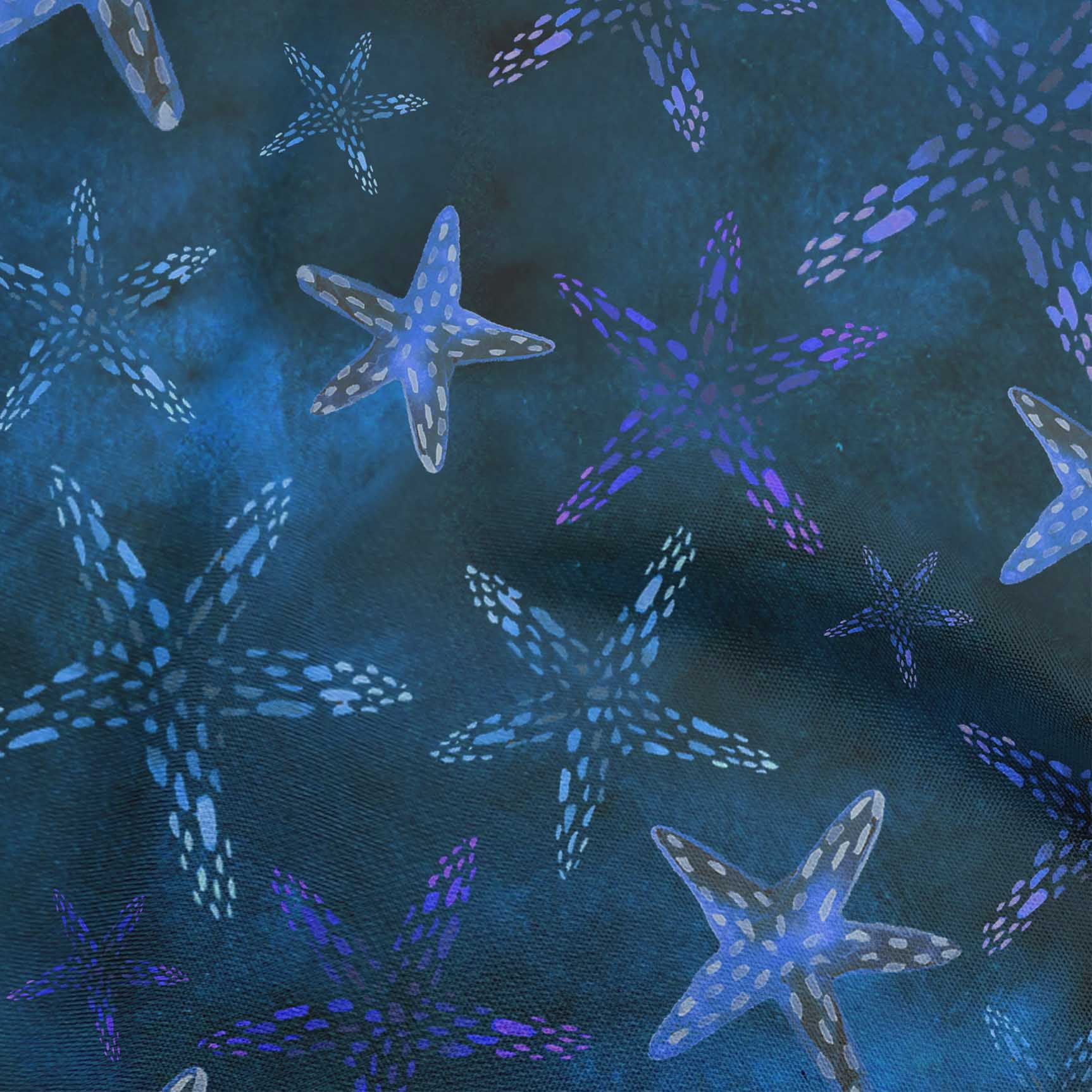 oneOone Viscose Chiffon Blue Fabric Sea Quilting Supplies Print Sewing ...