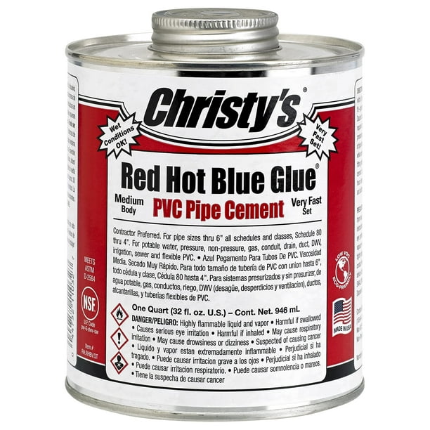 Pegamento de PVC Christy's Red Hot Blue, 1 L (32 fl oz) | Walmart en línea
