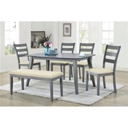 Powell Lenoir 5 Piece Dining Table Set, Wirebrushed Oak - Walmart.com