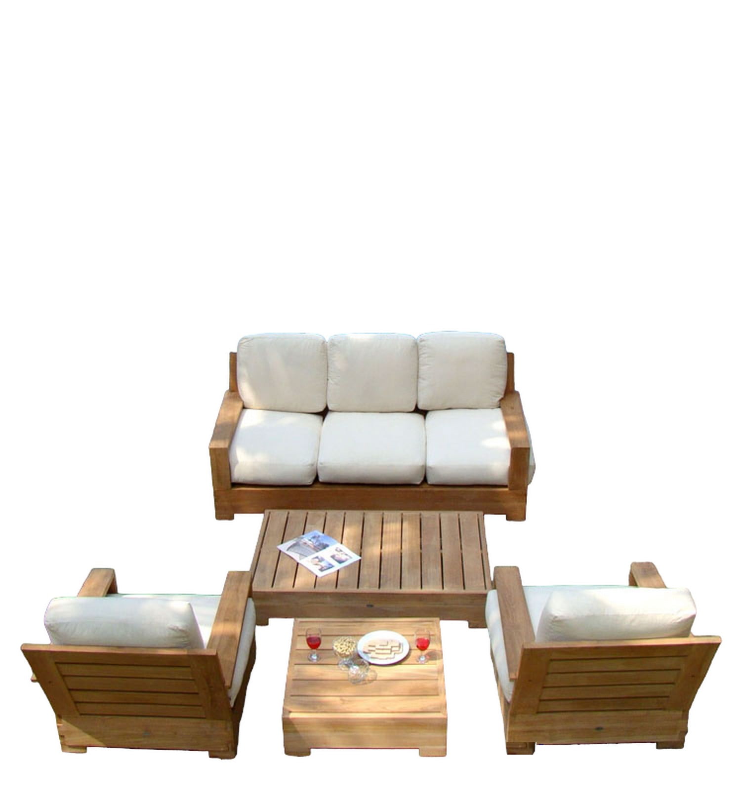 Leveb 5 Pc Sofa Set: Sofa, 2 Lounge Chairs, Coffee Table & Side Table ...