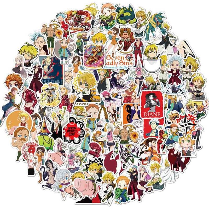 Buy SHIYAO 100 Pcs The Seven Deadly Sins Stickers Anime Doodle Stickers ...
