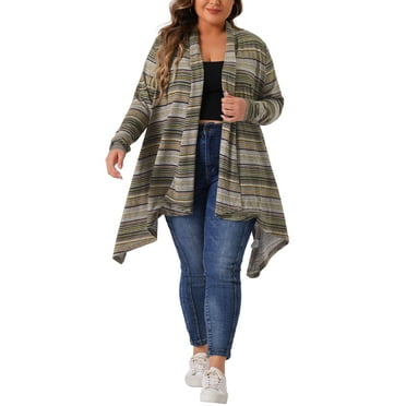 Agnes Orinda Women's Plus Size Cardigans Open Front 3/4 Bell Sleeve Sheer Lace Cover Up 3X Hot ...