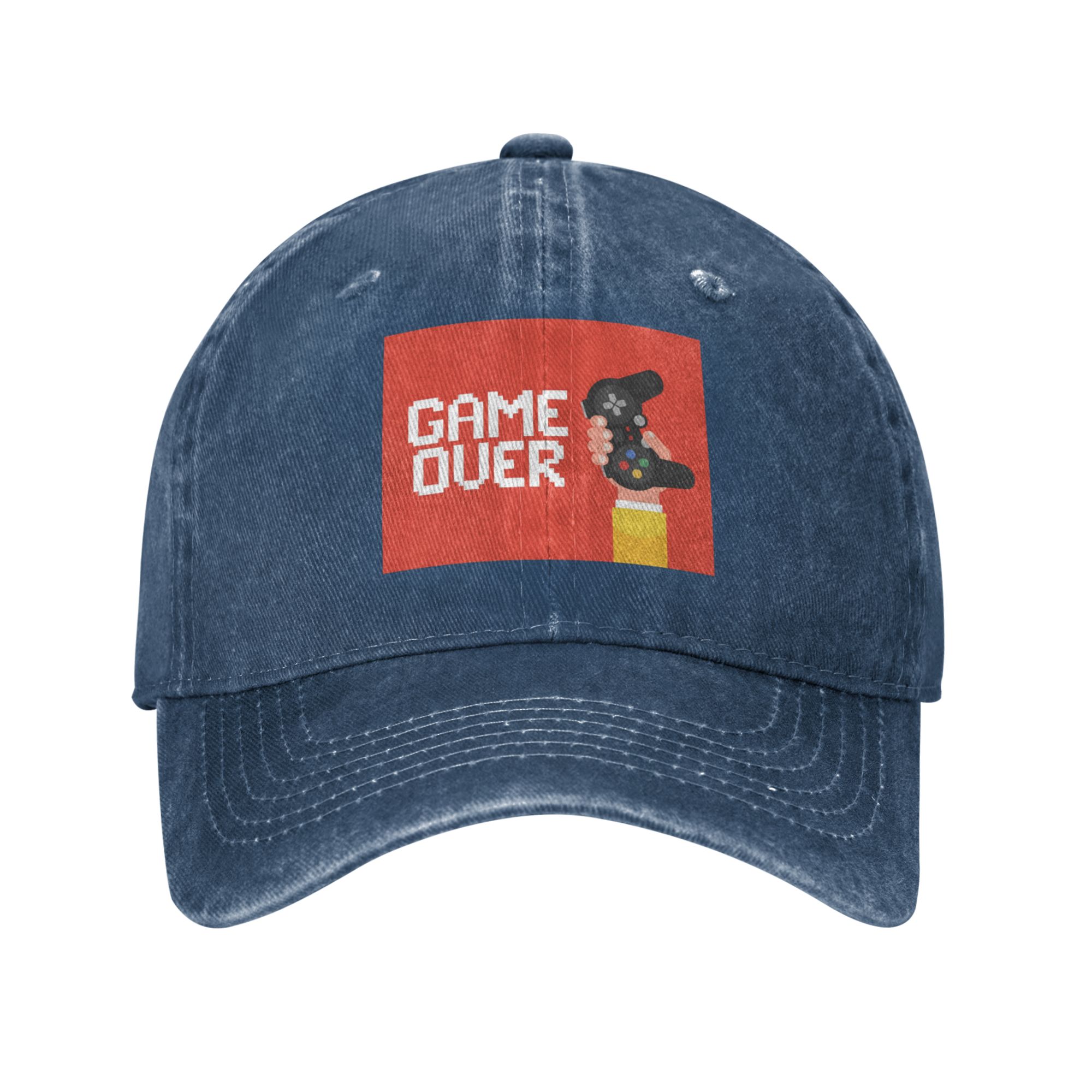 DouZhe Adjustable Washed Cotton Baseball Cap - Game Over Controller ...