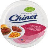 Chinet Classic White Paper Compartment Dinner Plates, 10 3/8”, 32 Count ...