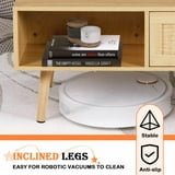 LAZZO Rattan Coffee Table, Mid-Century Modern Table with 2 Drawers and ...