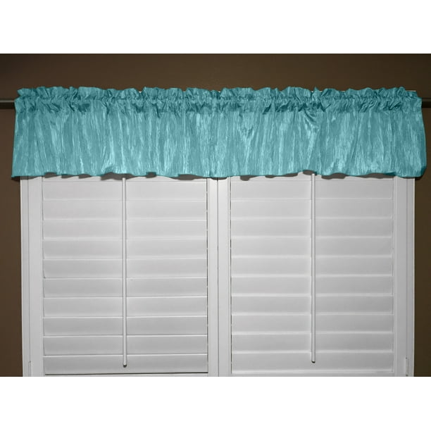 crinkle taffeta window valance 52 wide aqua - Walmart.com