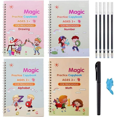 4pcs Magic Practice Copybook for Kids - Print Handwiriting Workbook ...