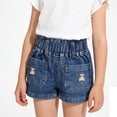 Angala Child Shorts Cartoon Bear Appliques Jean Shorts Elastic Waist ...