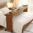 Tribesigns 70.8" Mobile Over Bed Table - Adjustable Desk with Outlet ...