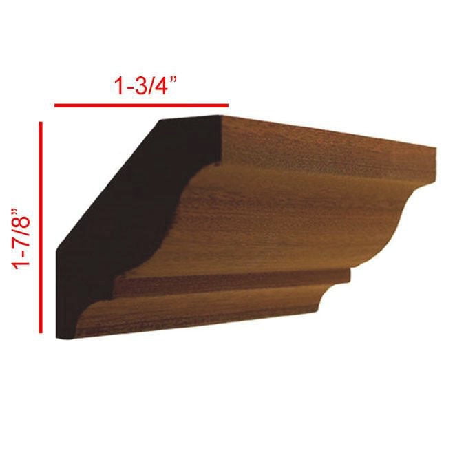 Colonial Crown Molding EWCR11, 3/4" x 2-5/8", Sapele Mahogany, 95 ...