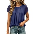 Aezemi Womens Loose Pleated Shirts Mesh Breathable Flowy Soft Fashion ...