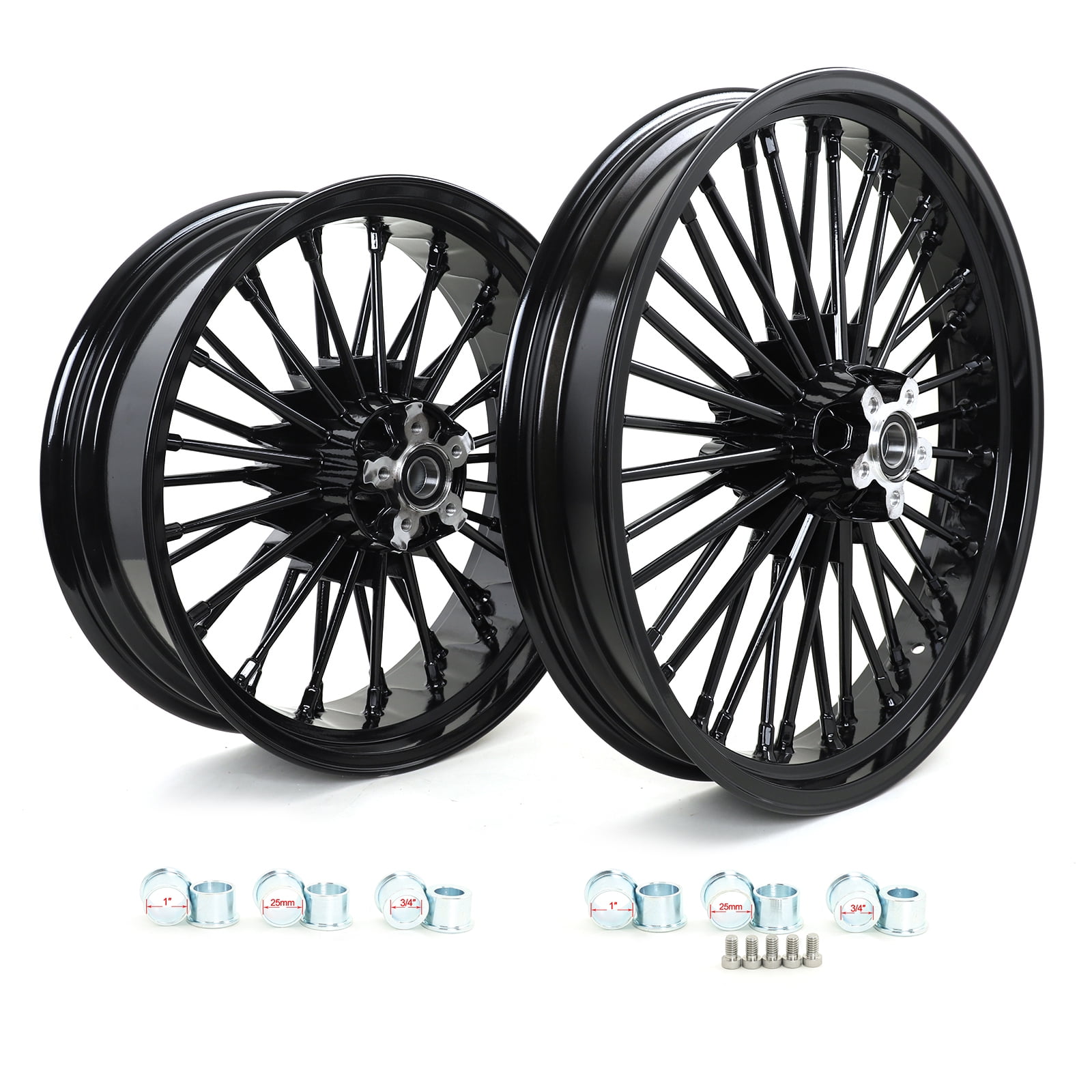 21x3.5 18x5.5 Fat Spoke Wheels Rim for Harley Dyna Wide Glide FXDWG ...