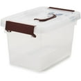 Ezoware Small Locking Plastic Storage Box 11 Quart Clear Stackable