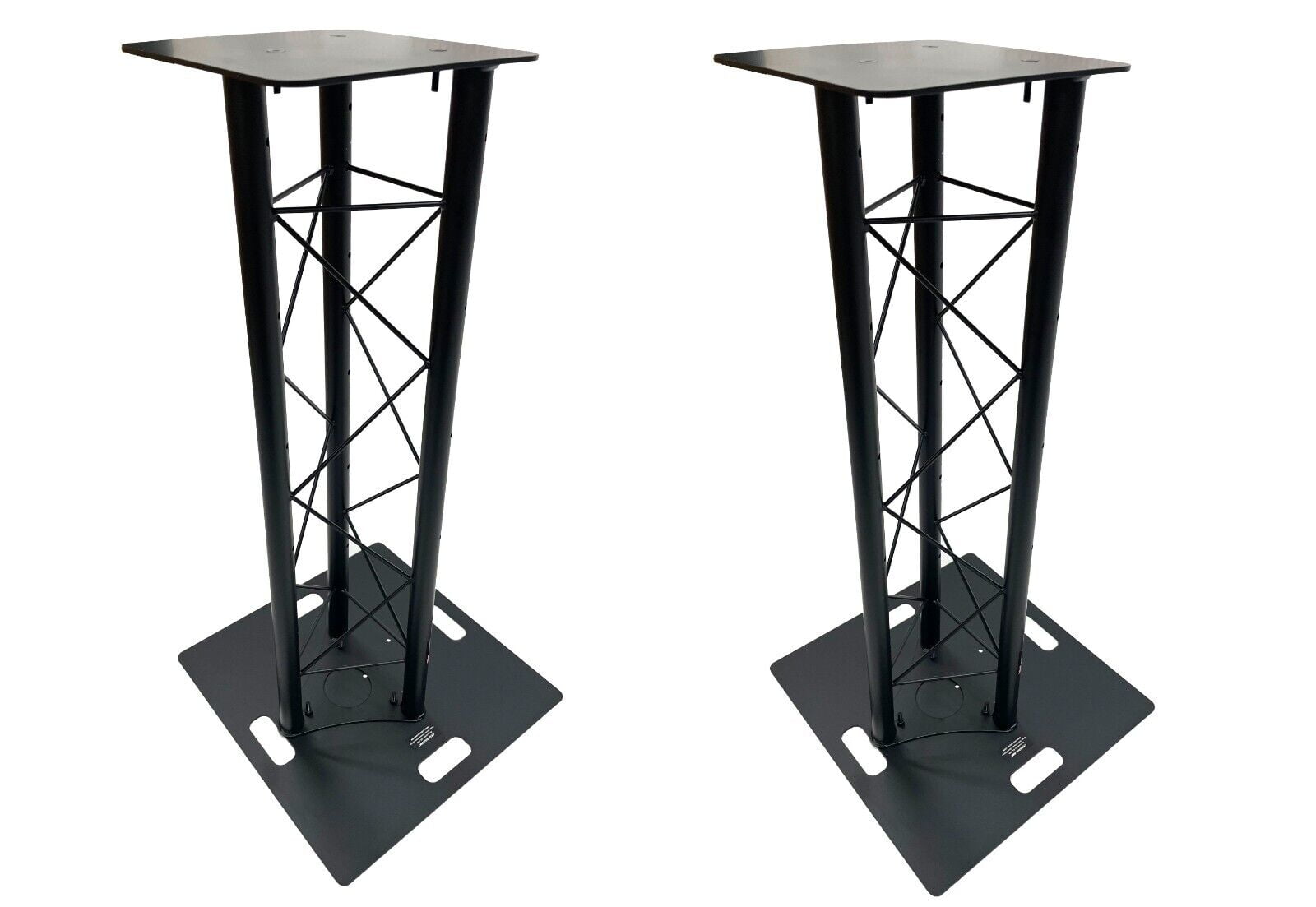 (2) DJ Lighting 3.28 ft 1M Black Bolted Triangle Truss Light Dual Totem ...